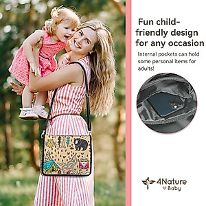 4 Nature Small Diaper Clutch Bag with Wipe Holder, Baby Diaper Bag Purse - Crossbody Diaper Bags For Women, Water Resistant Diaper Organizer Dispenser Pouches, Adjustable Cross Body Straps (Woodland)