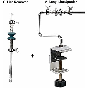 THKFISH Fishing Line Spooler Fishing Line Winder Spooler Fishing Accessories Adjustable Stable Portable Fishing Line Spooler with Clamp A-Long Style+C-Line Remover
