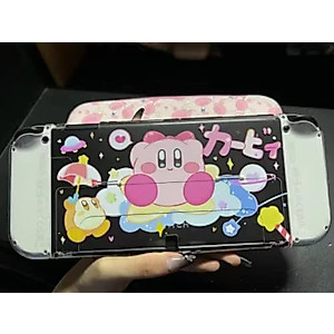 ENFILY Cute Protective Case for Nintendo Switch OLED, Cute Bling Clear Soft TPU Slim Cover, Kawaii Dockable Case for NS, Sparkle Skin Set