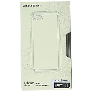 iPhone 8 Plus & 7 Plus Case, SaharaCase Clear Protective Kit Bundled with [ZeroDamage Tempered Glass Screen Protector] Rugged Slim Fit Shockproof Bumper [Hard PC Back] Protection - Clear