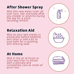 De La Cruz Rose Water Body Mist Refill- Rosewater Spray for Face, Skin and Hair 16 fl oz (1 Bottle)