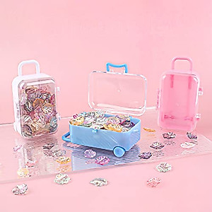 Framendino, 4 Pack Mini Plastic Travel Hard Suitcase Box Reception Candy Case for Wedding Decoration Large