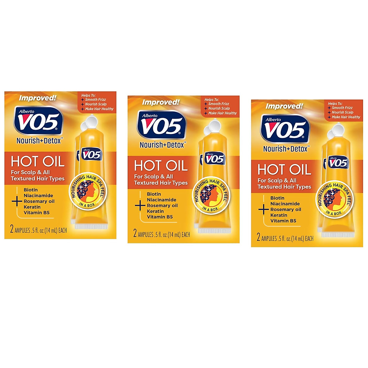 Vo5 Hot Oil Therapy Treatment 2 Count 0.5 Ounce (14ml) (3 Pack)