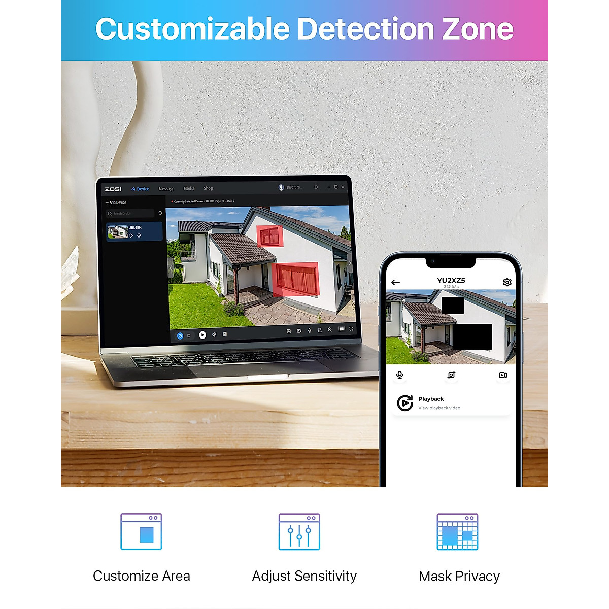 ZOSI 3K Lite Security Camera System with 1TB Hard Drive,AI Human/Vehicle Detection,Night Vision,H.265+ 8Channel HD TVI DVR Recorder,4pcs 1080P HD 1920TVL Indoor Outdoor Surveillance CCTV Dome Cameras