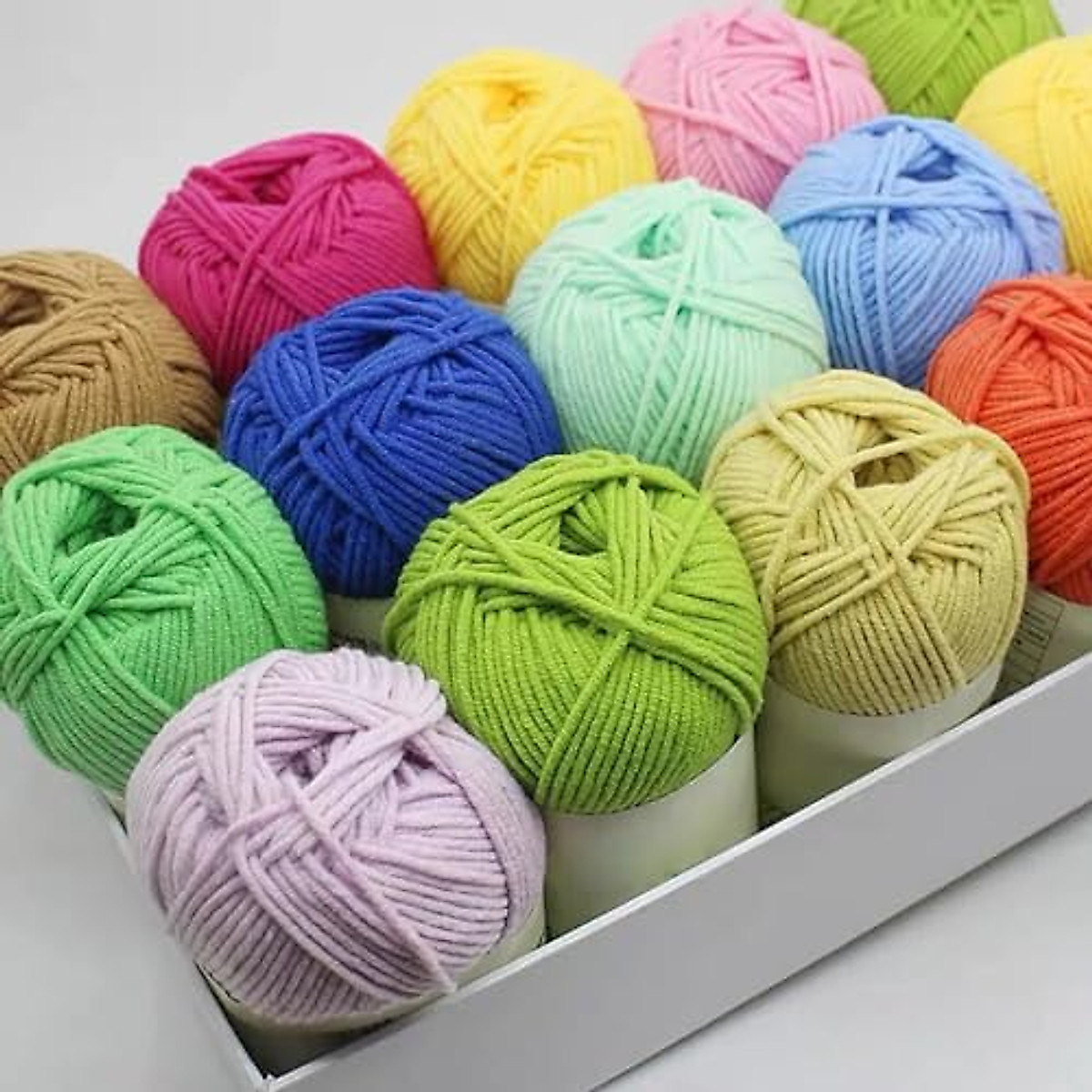 HIFFEY 50g/Set DIY Knitting Yarn Line 4ply Cotton Yarn Hand-Organic Weave Thread Soft Warm for Crochet Scarf Sweater Hat Doll (Color : 04 1pcs)