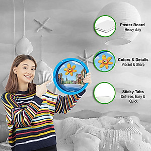 HK Studio Funny Ocean Porthole Cool Room Decor - Room Decor Y2K for Dorm, Teen Bedroom 12" Pack 4