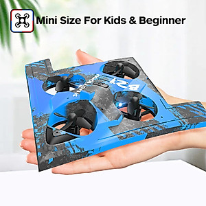 LM19-C Remote Control Airplane Stealth Fighter Jet for Beginner, 2.4GHz RC Planes Indoor Drone for Kids with Altitude Hold, Headless Mode, 3D Flip, Stunt RC Airplanes Gifts for Boys Girls, 2 Batteries