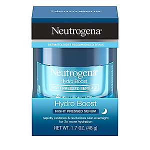 Neutrogena Hydro Boost Purified Hyaluronic Acid Pressed Night Serum, Facial Serum with Antioxidants & Hyaluronic Acid, Non-Comedogenic 1.7 oz (Pack of 2)