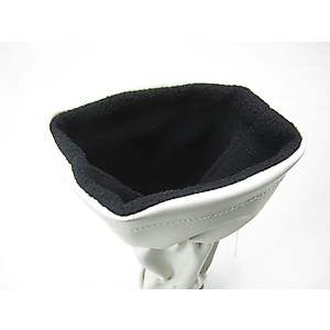 Sunfish Leather Golf Headcover Set 1-3-X Driver Fairway Hybrid White with Blue and Red Stripes