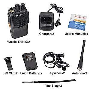 Walkie Talkies for Adults Long Range, Baofeng BF-888S Handheld Two Way Radios with Earpiece and Mic, Rechargeable Walkie Talkie with Li-ion Battery and Charger, Wireless Walky Talky(2 Pack)