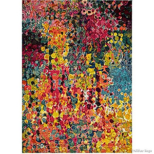 Allstar Multi Color High-Density Soft Geometric Abstract Splatter Designed Area Rug (5' 0" x 7' 0")