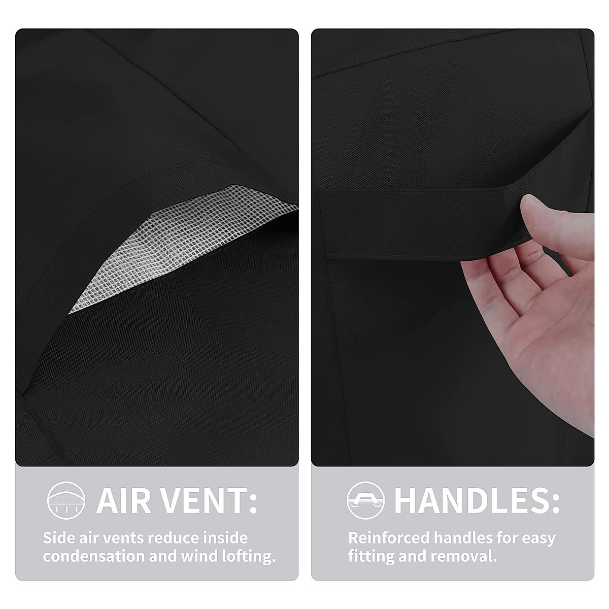 Easy-Going Outdoor Fire Pit Cover Square 40" Lx40 Wx24 H, Durable Outdoor Gas Firepit Cover, Waterproof and Weatherproof Cover for Fire Pit, Black