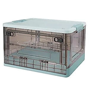 Lucky Monet Clear Storage Bins with Lids 55 Quart, Large Stackable Storage Bins Plastic Organizer Bins Boxes with Wheels & Dual Open, Collapsible Storage Containers for Closet Home Kitchen Car Trunk