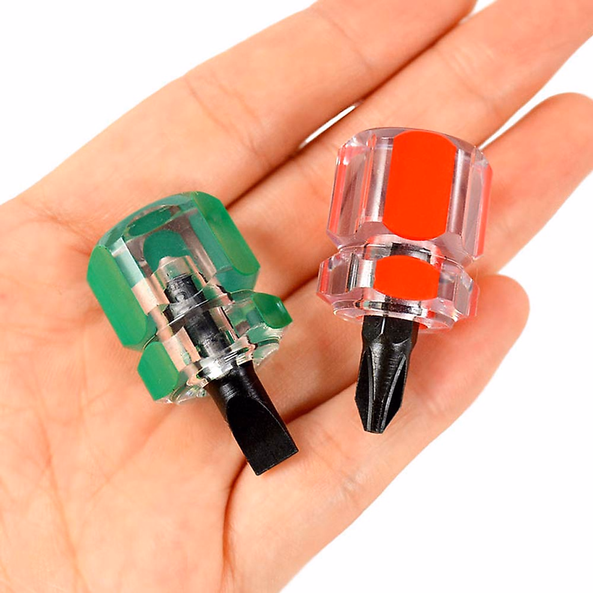U-K 2 PCS Screwdriver Set Mini Stubby Slotted Screwdriver Set Adorable Quality and Practical Deft Design