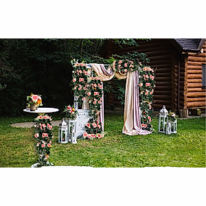 Zhiweikm 2 Pack Artificial Rose Vines Hanging Flowers 3 Ft Garland Plants Home Arrangement Decoration Greenery Christmas Flower Decoration for Room Garden Wedding Indoor or Outdoor (Pink)