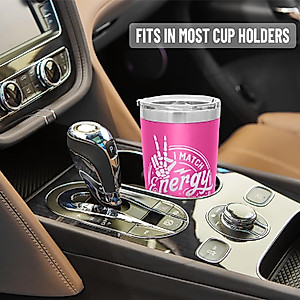 Funny 20oz Travel Coffee Mug -Insulated Stainless Steel Tumbler with Slider Lid, BPA-Free, Dishwasher Safe, Fits Car Cup Holders-Witty Sarcastic Engraved Gift for Women, Men, Coworker Gifts-Hot Pink