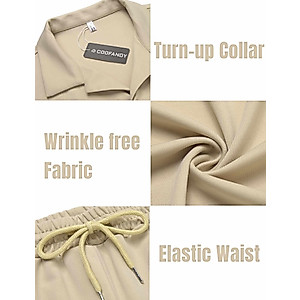 COOFANDY Men Short Sets Outfits 2 Piece Casual Cuba Shirt Matching Shorts Beach Outfits Sets