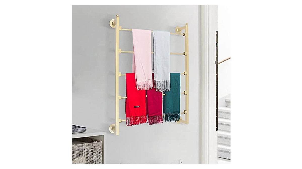 LGXSHOP Towel Rack, 5 Tier Hanging Towel Rack, Industrial Metal Wall ...
