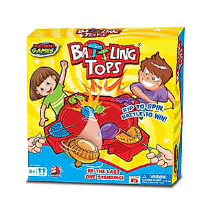 Battling Tops - The Original Classic Spinning Tops Game Set for 2-4 Kids. Insert, Press & Pull! Drop Battle Gyros in The Stadium to Combat with Each Other. Ages 6+ Boys & Girls
