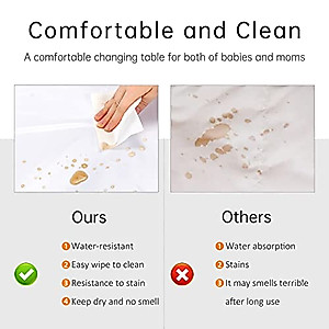 Baby Changing Table Portable Adjustable Changing Station for Tall, Foldable Diaper Changing Tables, Easy Clean Changing Table Topper, Large Storage Cholena Changing Station for Nursery, Cationic Grey