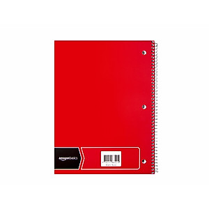 Amazon Basics Wide Ruled Wirebound Spiral Notebook, 100 Sheet - 5-Pack, Assorted Solid Colors