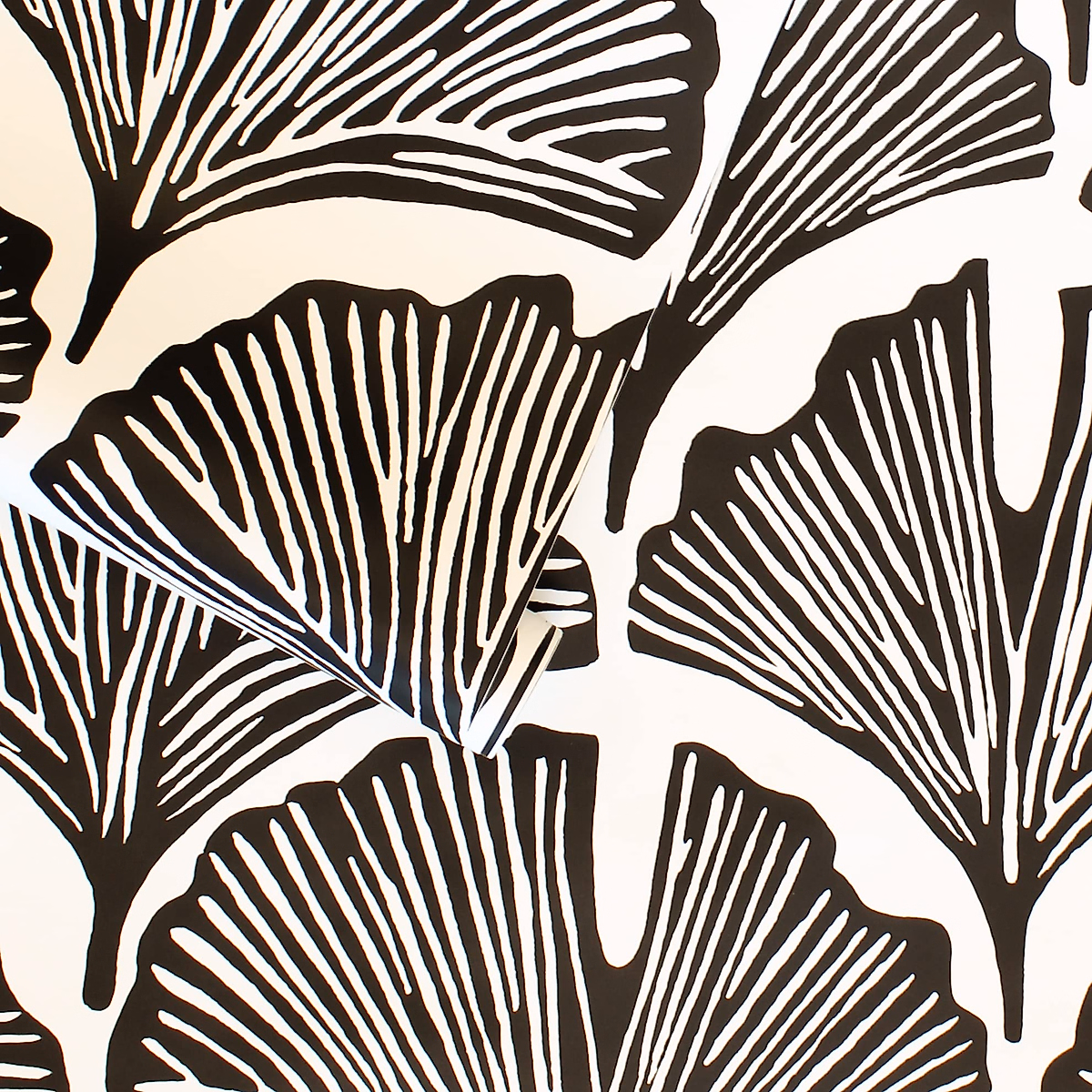 Tempaper x Novogratz Zebra Black Feather Palm Removable Peel and Stick Wallpaper, 20.5 in X 16.5 ft, Made in The USA