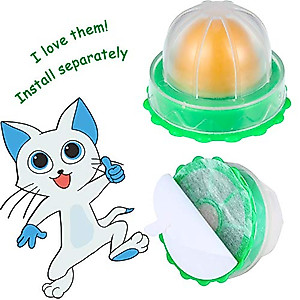 Nuanchu 6 Pieces Cat Snacks Candy Ball Lickable Sugar Ball Cat Toy Edible Catnip Balls Cat Treats Candy Ball Catnip Candy Kitten Licking Sweet Ball Treats Licking Candy (Green)