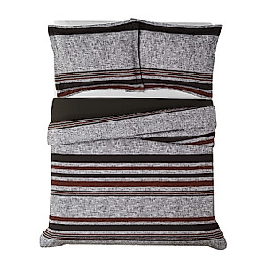 London Fog Warren Stripe King 3-Piece Duvet Cover Set