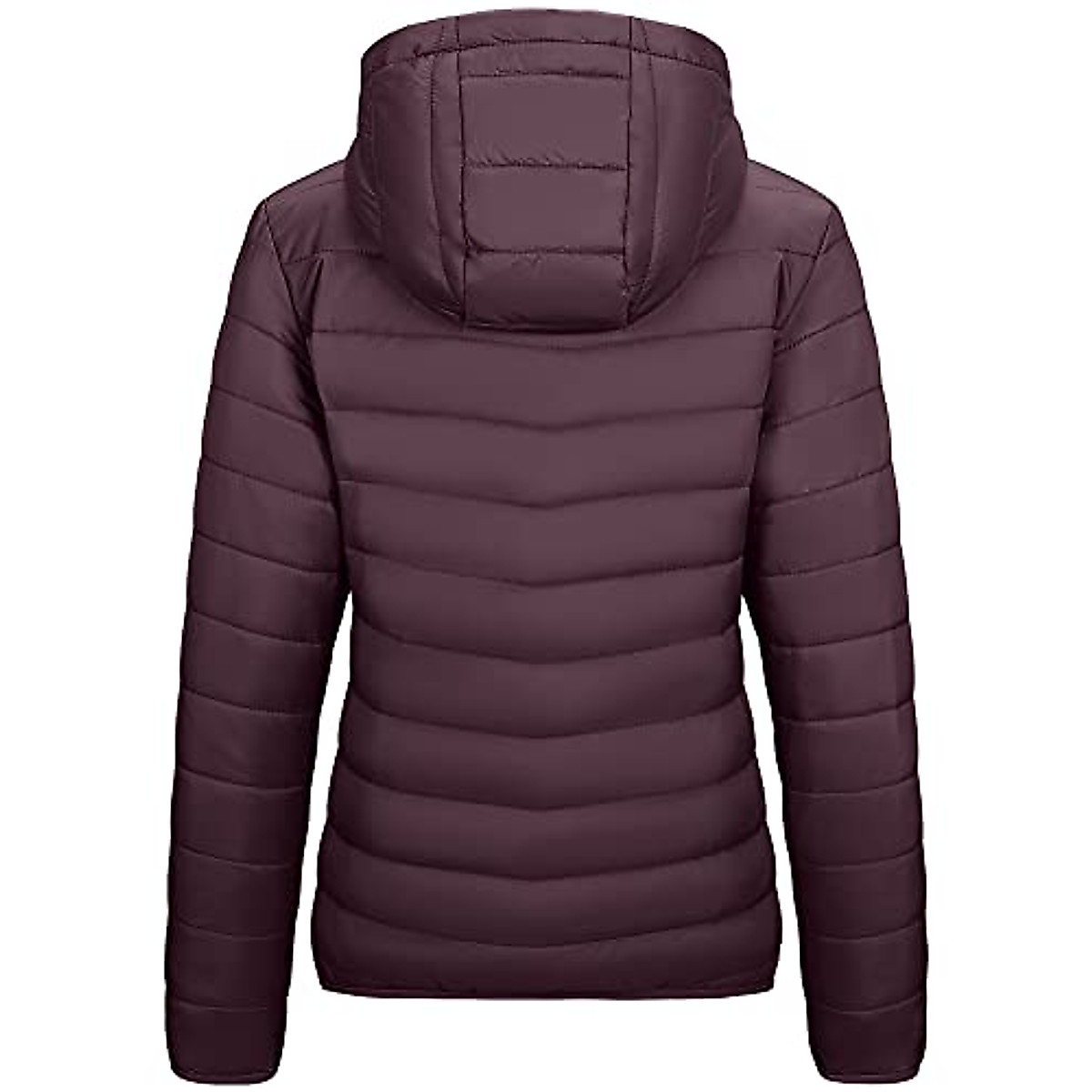 Outdoor Ventures Women's Packable Lightweight Full-Zip Puffer Jacket with Hood Quilted Winter Coat