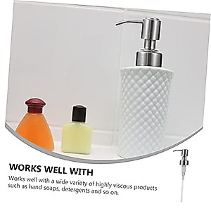 Zerodeko 2pcs Sprinkler Pump Dispenser Dish Foam Pump Conditioner soap Pump Replacement soap Dispenser Kitchen Shower Cup jar Liquid soap Pump Head Universal Travel Stainless Steel Metal