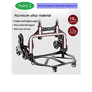 RJTEK Hand Truck [Material upgrading] 180 lbs Stair Climber Folding Grocery Cart Dolly cart Hand Truck Stair Climbing cart Heavy-Duty Lightweight Trolley