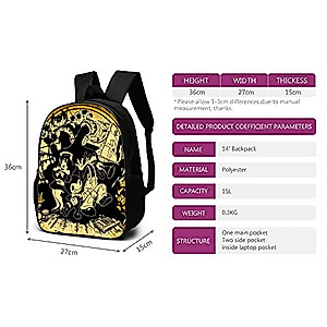 WOLOISO Anime Backpack Large Capacity Laptop Backpack Travel Bag for Women Man