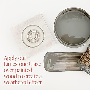 Furniture Glaze - Antique Patina Special Effects Glaze for Chalk Style Furniture Paint, Eco-Friendly Wood Stain, 6 Color Choices - Slate [Grey] - Pint (16 oz)