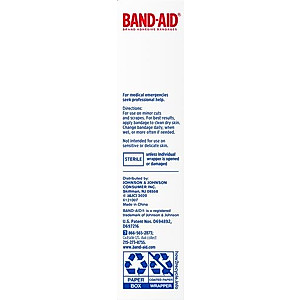 Band-Aid Brand Tough Strips Adhesive Bandages for Wound Care, Durable Protection for Minor Cuts and Scrapes, Extra Large Size, 10 ct