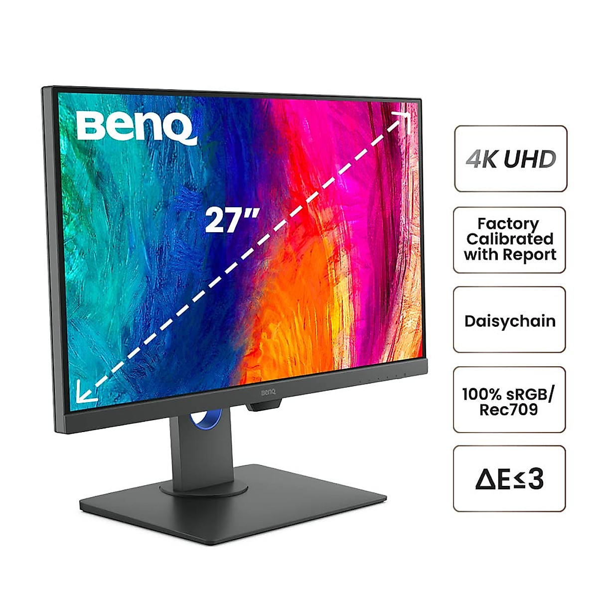 BenQ PD2700U 27 inch 4K UHD IPS Monitor | HDR | 100% sRGB and Rec. 709 | AQColor Tech for Accurate Reproduction (Renewed)
