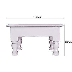 Lalhaveli Hand Painted end Table Wooden Rectangle Shape Puja Article Chowki Bajot Low High Stool (11X11X6 Inch)