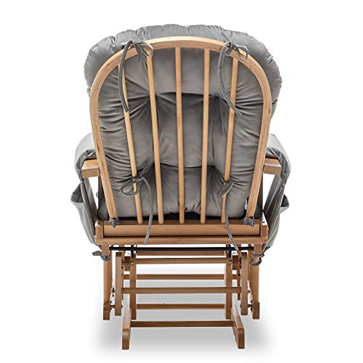 Paddie Glider Rocker Replacement Cushions with Storage Velvet Washable Non Slip for Glider Rocking Chair, 5PCS, Light Grey