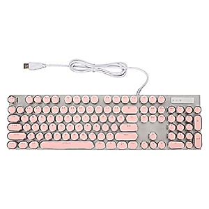 LBEC Mechanical Keyboard, ABS Material Mechanical Gaming Keyboard 104 Keys Typewriter Style Ergonomic Design (Red Switch)