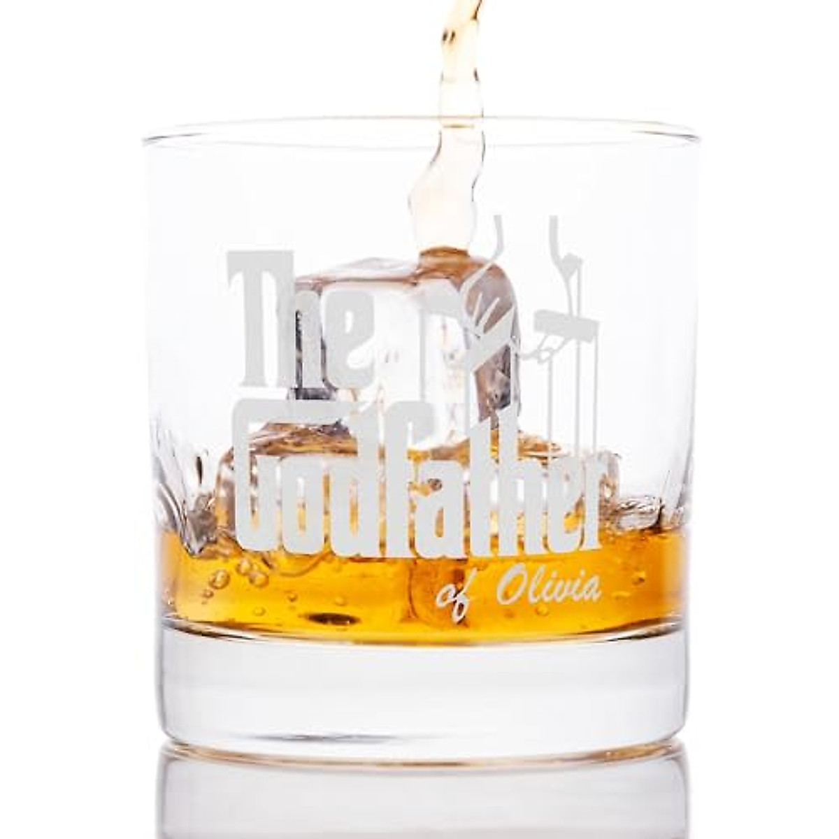 The Godfather Etched Whiskey Glass - w/Your Personalized Text - Officially Licensed, Premium Quality, Handcrafted Glassware, 11 oz. Rocks Glass - A Perfect Collectible Gift for Your Loved Ones
