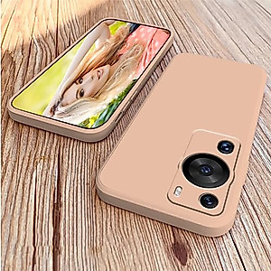 Jancyu Compatible with Huawei P60 Pro Case Soft, Silicone Phone Case for Huawei P60 Pro, 360°Full Protective, Shockproof and Fingerprint Resistant Accessorie (Pink)