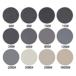 180 Pieces 1 Inch Sanding Disc, GOH DODD Wet Dry Sandpaper with Soft Foam Pad and Backing Pad 1/8 Inch Shank, 60-10000 Variety Grits Grinding Abrasive Sand Paper for Auto Metal Wood Grass Jewelry