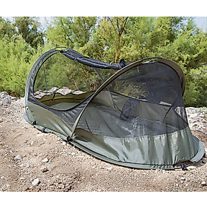 Bivy Tent Sleeping Net System for Outdoors, Camping, Home and Mesh Protection (OD Green)