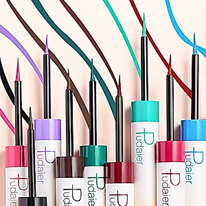 Espoce Liquid Eyeliner, White Eyeliner Liquid Liner Quick-Drying, Ultra-Fine Long-lasting Colored Eyeliners High-pigmented Colorful Eyeliners for Eye Makeup 0.12 Oz (White)