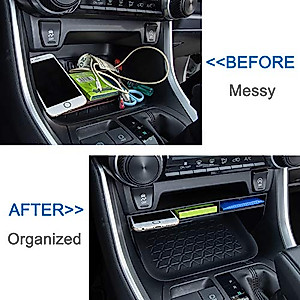 JDMCAR Center Console Organizer Compatible with Toyota RAV4 2023 2022 2021 2020 2019, ABS Material Insert Tray Gear Shift Secondary Storage Box