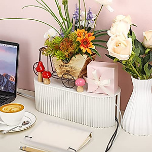 2 Pcs Cable Management Box Cord Organizer Box Cord Box Hider with 46 Pcs Cable Management Kit, Wire Box for Power Strips, Surge Protectors, Desk, TV Computer Wires, Home Office (White)