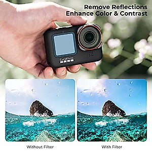 K&F Concept ND Filter Set Compatible with GoPro Hero12, Hero11, Hero10, Hero9 Black, 6 Pack (CPL/ND8/ND16/ND32/ND64/ND1000) Hero 9/10/11/12 Action Camera Accessory Neutral Density Polarizer Filter Kit