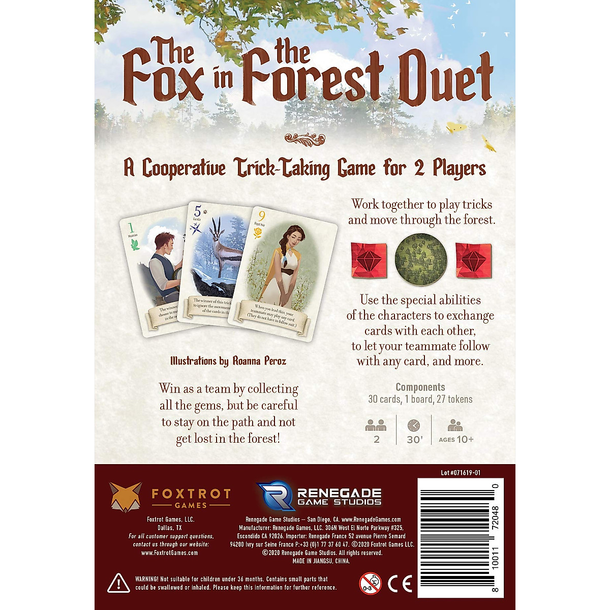 Renegade Game Studios Fox in The Forest Duet Card Game for 2 Players Aged 10 & Up, Cooperative Trick-Taking Game.