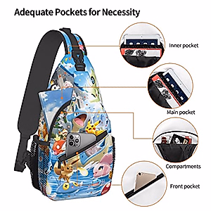 Fuyeyoso Outdoor Sport Cartoon Cross Chest Bag Sling Backpack Travel Hiking Chest Bag Daypack For Women Men