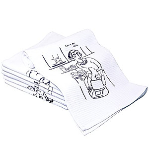 BOMBAXCEIBA Funny Kitchen Towels and Dishcloths Sets of 4,Gift for Mom, New Home Decorative Dish Towels for Women, Waffle Weave Tea Towels for Kitchen (17 x 25 Inches)
