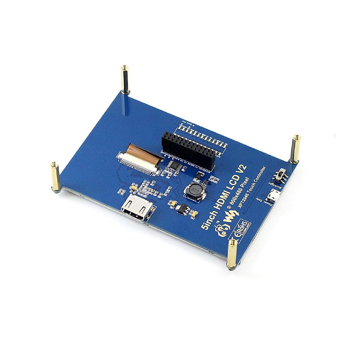 5 inch Resistive Touch Screen TFT Display 800x480 HDMI Interface LCD Direct-Connect with Raspberry Pi 3B+/3B/3A+/2B/B+/A+,Work with Raspbian/Ubuntu/Kali/Retropie